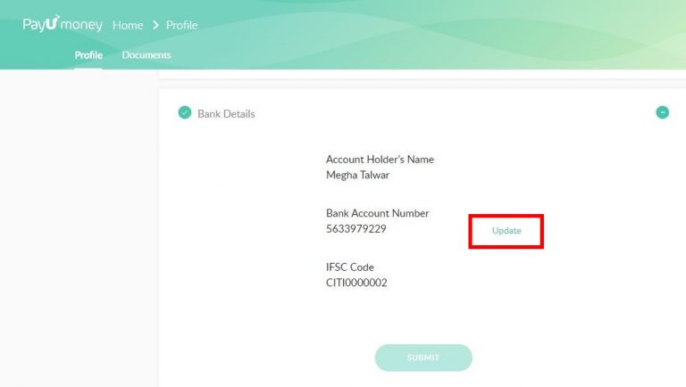 New Feature: Update Bank Account on PayUmoney Yourself!